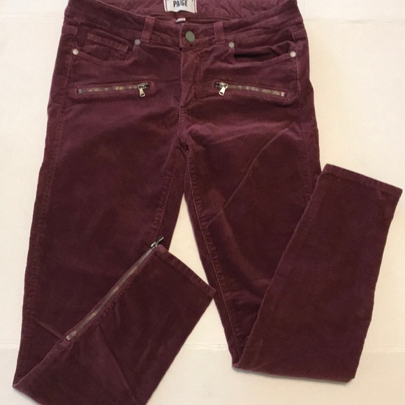 PAIGE | Pants & Jumpsuits | Paige Jane Zip Corduroy Ankle Length Size ...